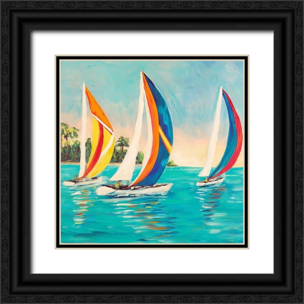 DeRice, Julie 26x26 Black Ornate Wood Framed with Double Matting Museum ...