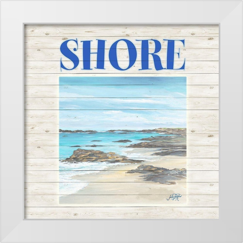 DeRice, Julie 26x26 White Modern Wood Framed Museum Art Print Titled - Shore - Walmart.com