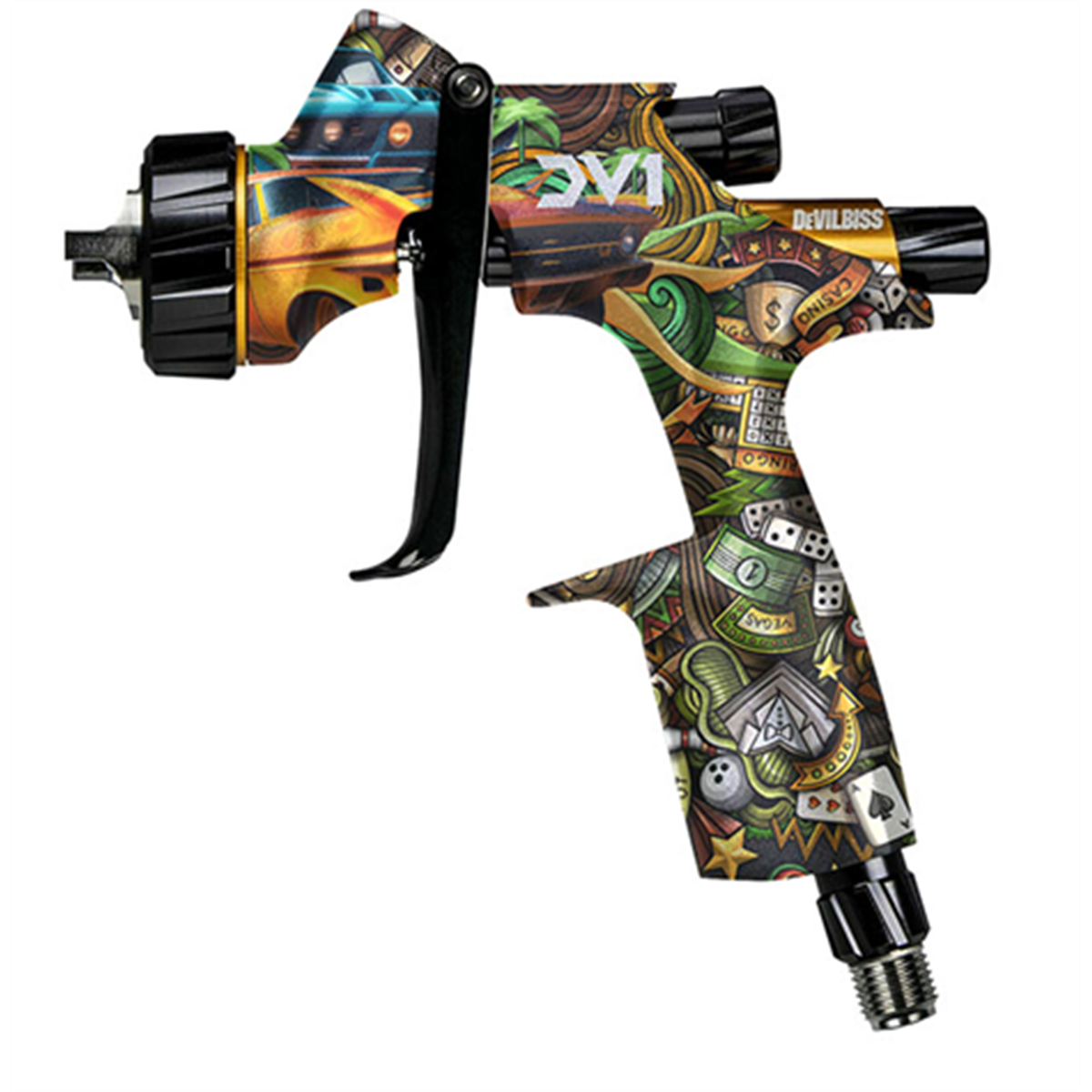DeVilbiss DV1 Basecoat Gambler Digi Uncupped HVLP Spray Gun (1.2, 1.3 ...