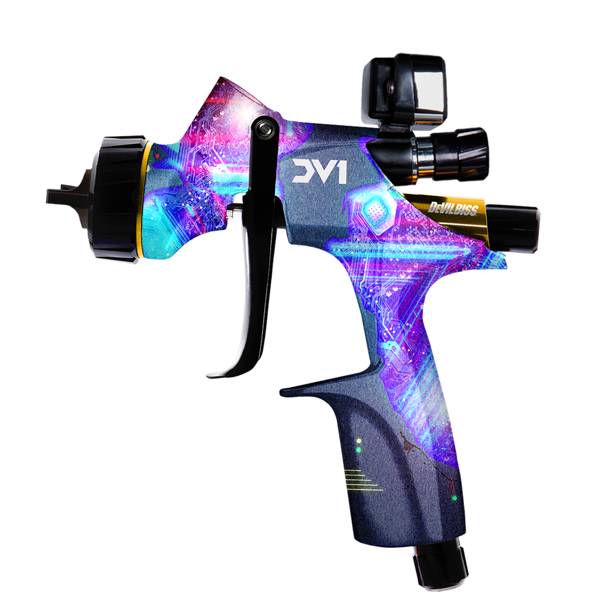 DeVilbiss DV1 CLEARCOAT NEW SCHOOL C1+ & C2+ DIGI GRAVITY GUN KIT ...