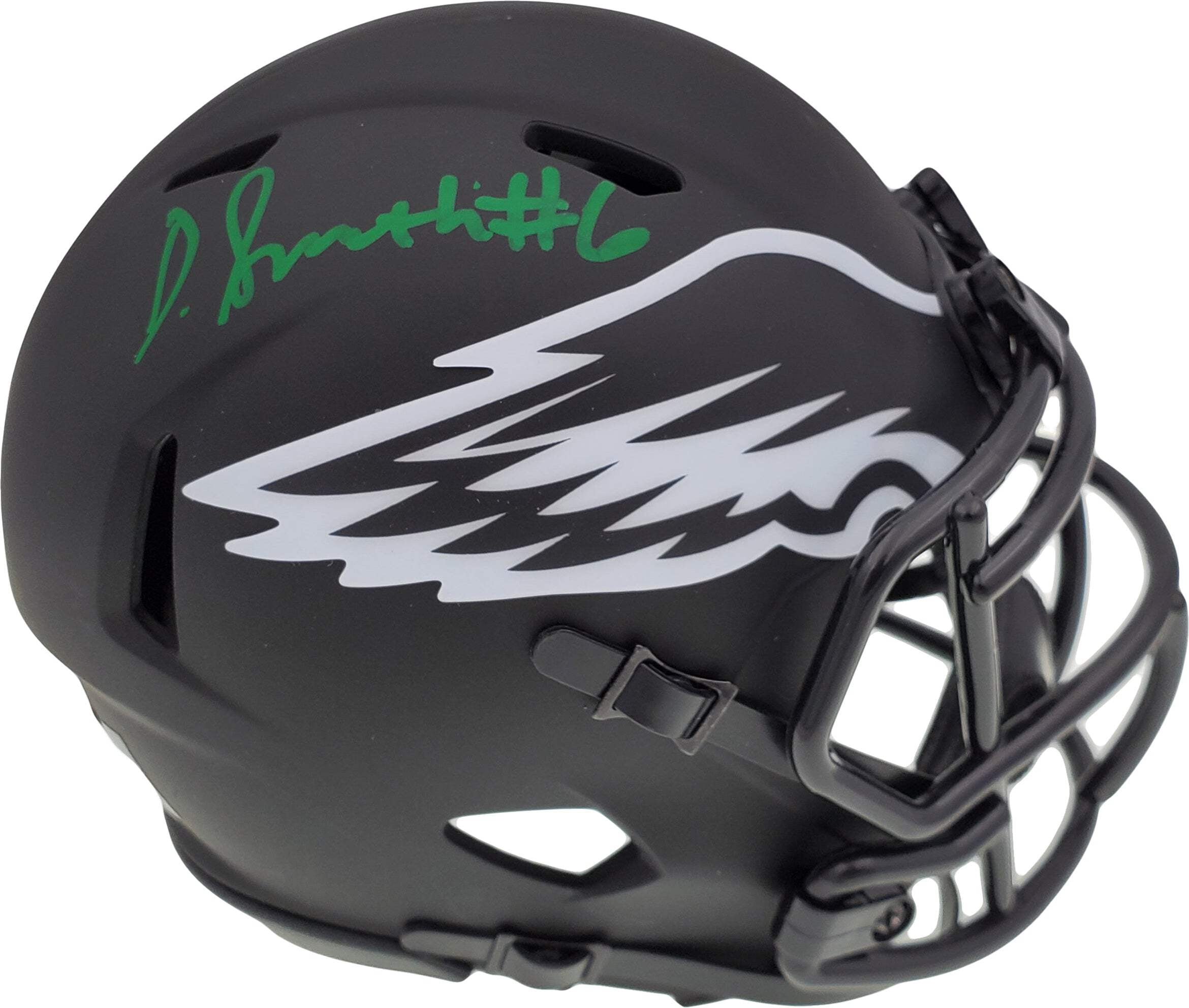 DeVonta Smith Autographed Philadelphia Eagles Eclipse Black Speed Mini ...