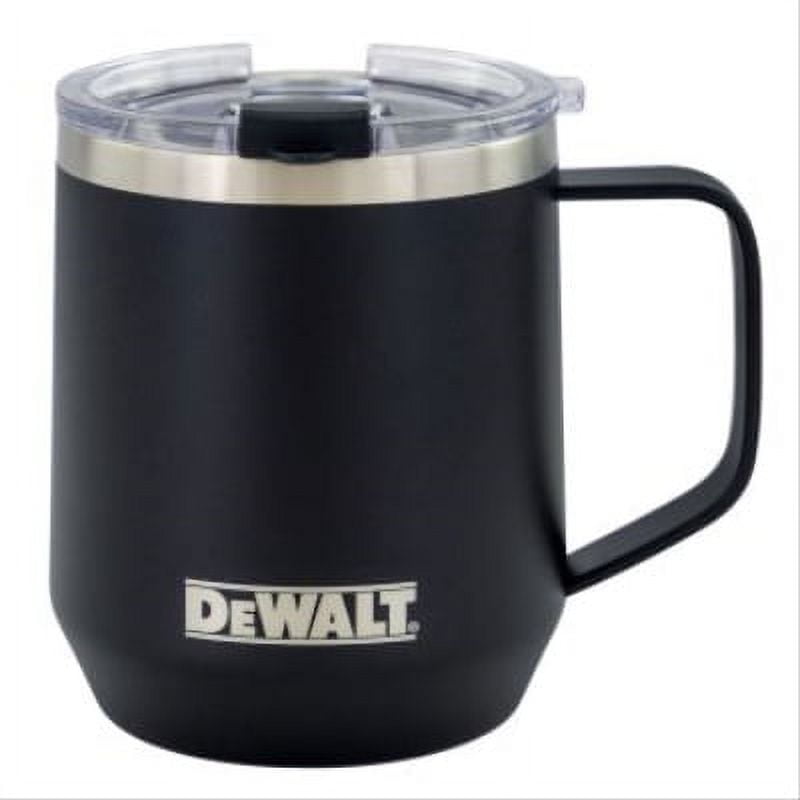 DeWALT 14 oz Black Coffee Mug. Dual Wall vacuum insulation. Durable 18 ...