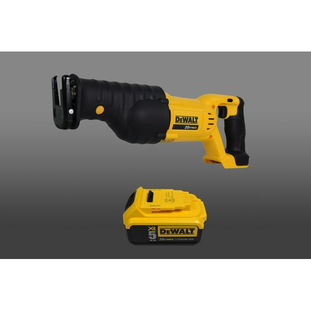 DeWALT Max 20V Cordless Reciprocating Saw DCS380B with 5Ah Battery ...