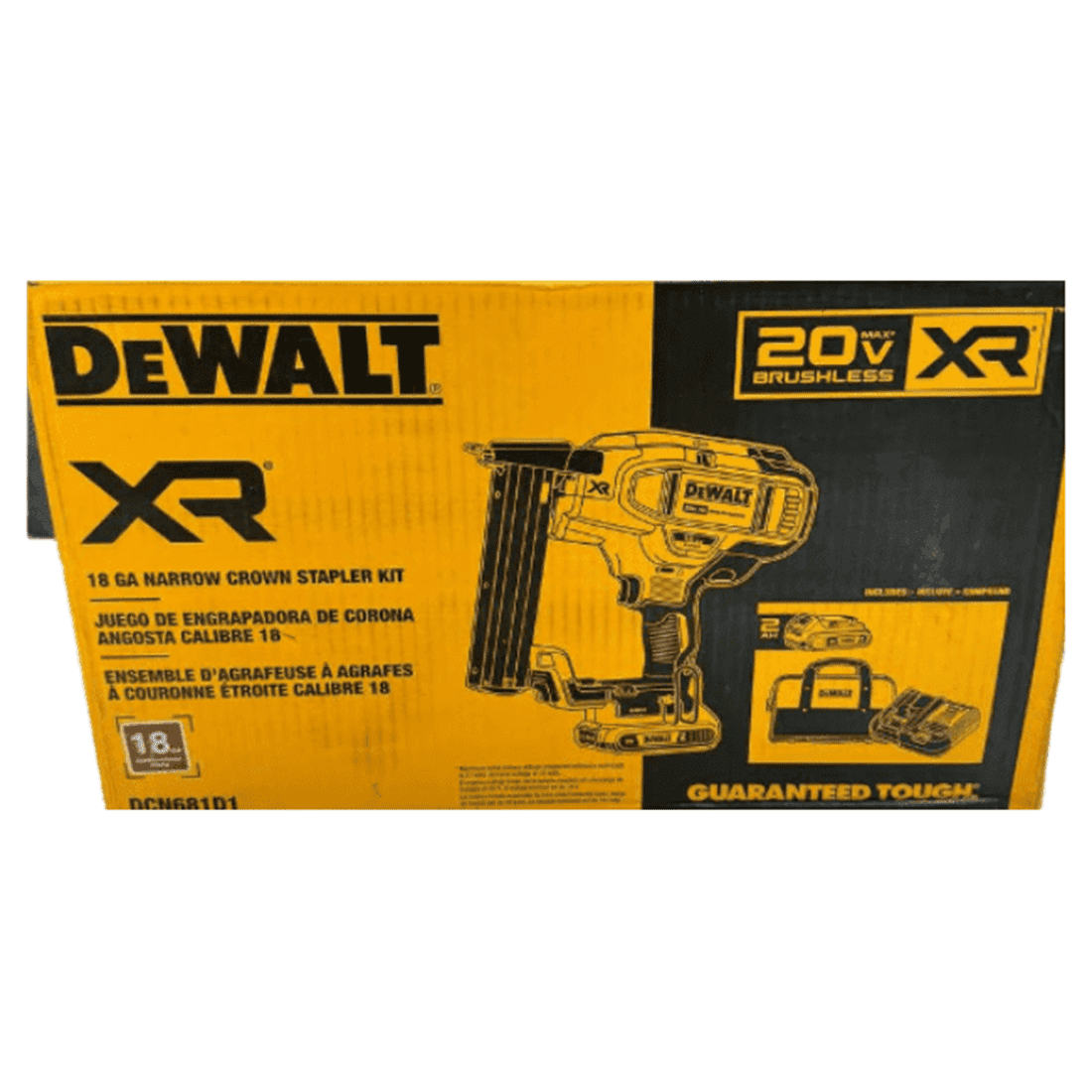 DeWalt DCN681D1 20-Volt MAX XR Cordless Narrow Crown Stapler Kit ...