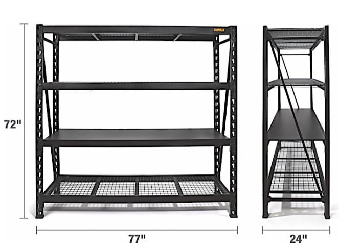 DeWalt 6Ft 4-Shelf Industrial Tool Storage Organizer, DXST10000Blk ...