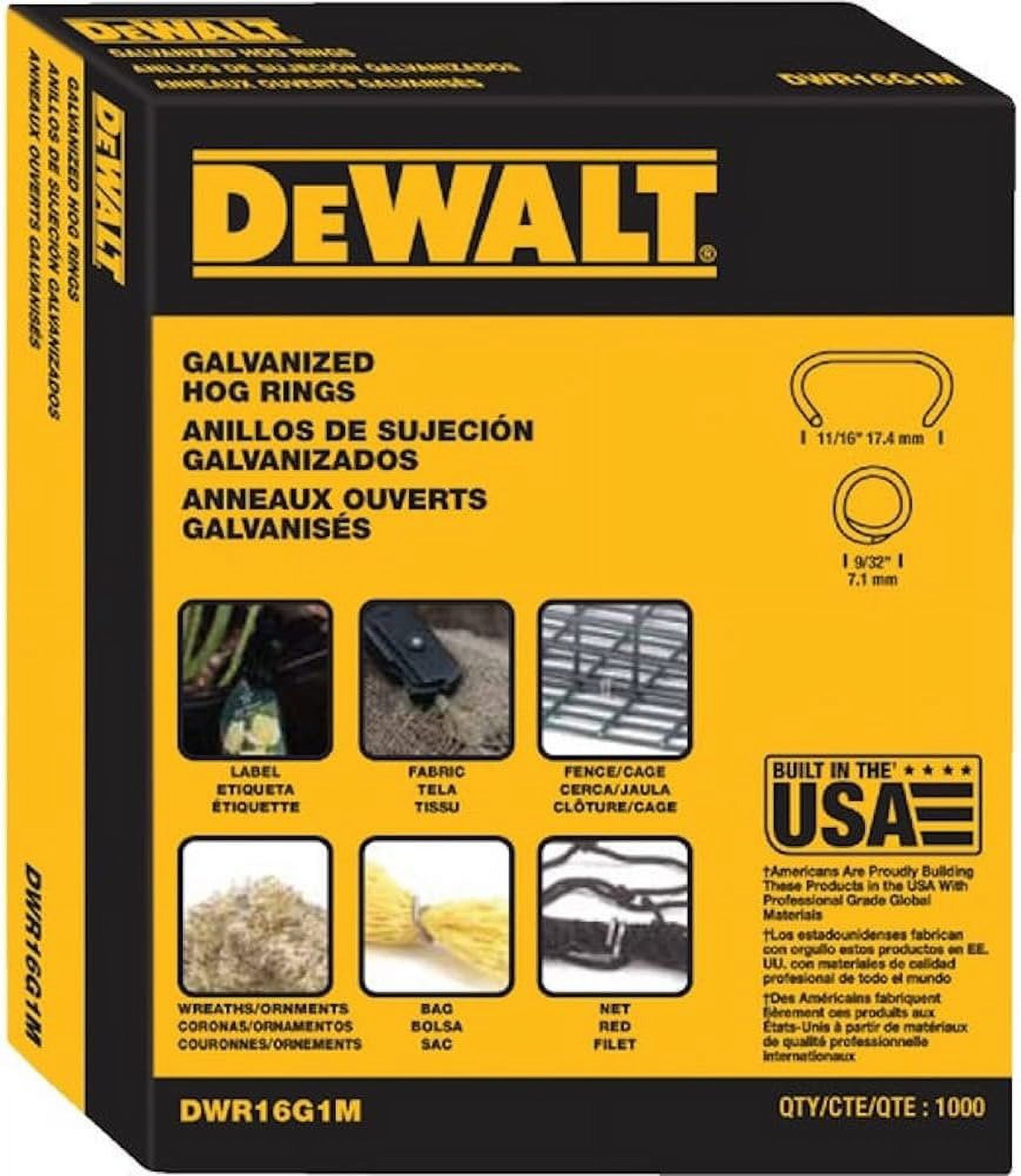 DeWalt 6 in. Steel Hog Ring Fasteners Gray 1000 pk - Walmart.com