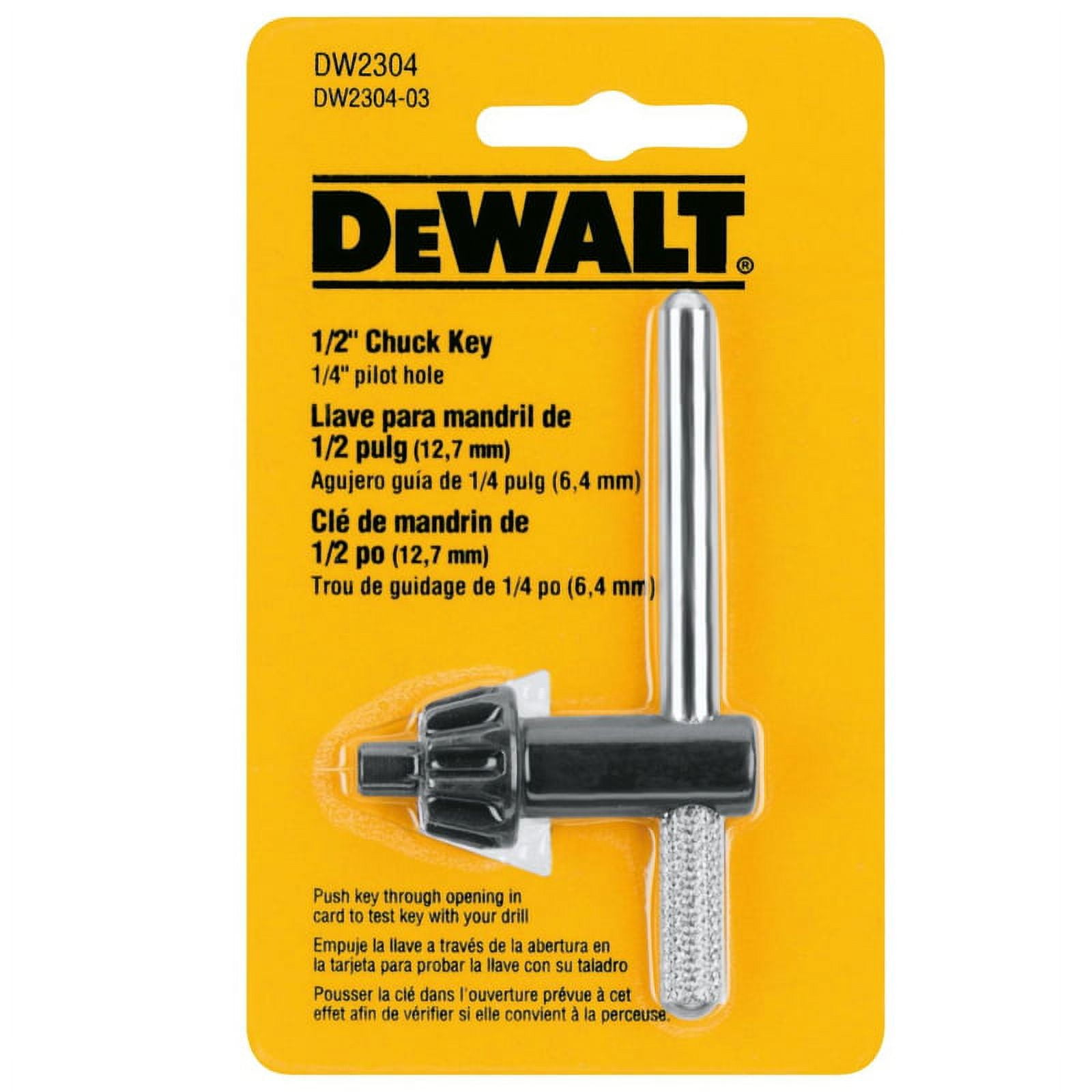 DeWalt Chuck Keys, 1/4 in; 1/2 in Shank Dia, Each (115-DW2304 ...