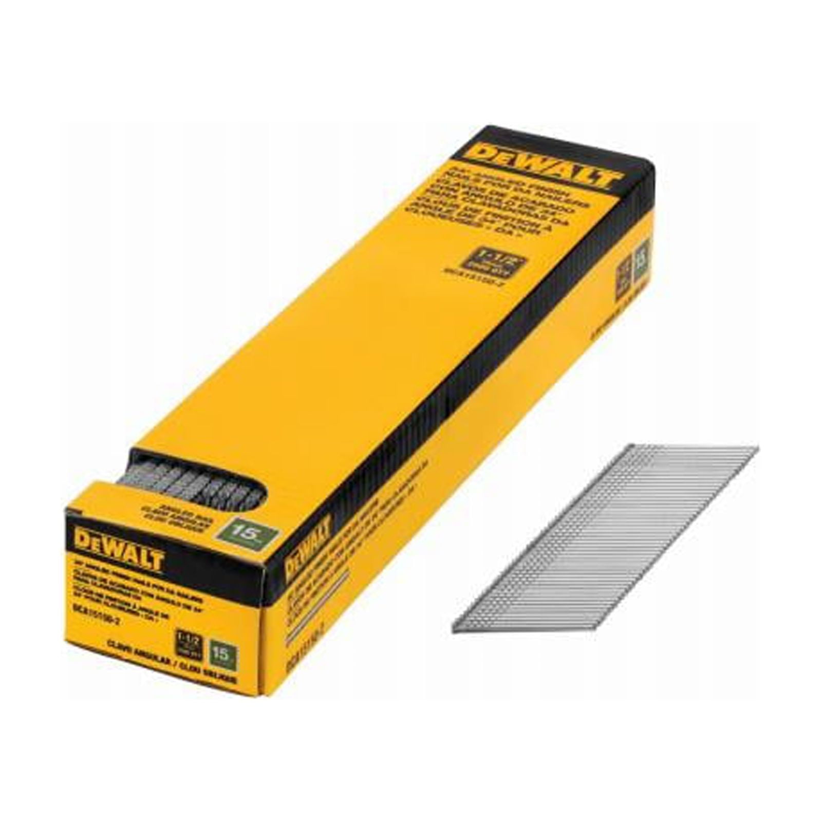 DeWalt DCA15150-2 Collated Angled Finishing Nails, 15 Gauge, 1-1/2 In ...