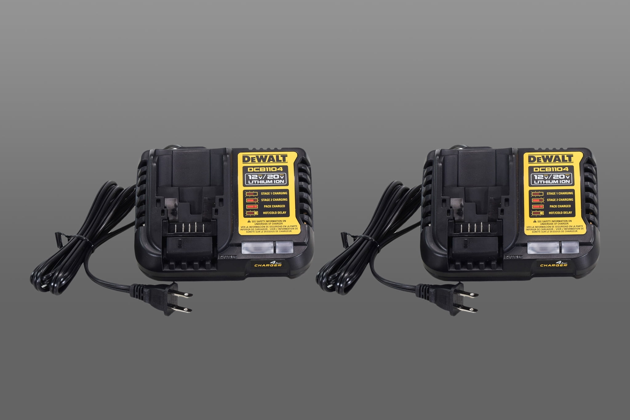 DeWalt DCB1104-NBX 12V/20V MAX 4 Amp Multi-Voltage Charger (2 Pack ...