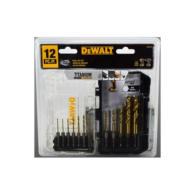 DeWalt DD5152 Assorted Titanium Coated Jobber Length Twist Drill Bit ...
