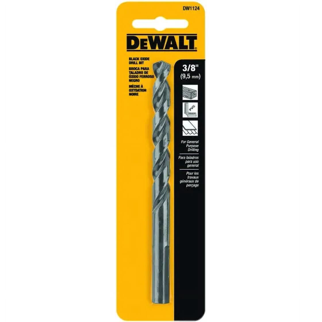 DeWalt DW1124 3/8 By 5 Inch Black Oxide Coated Drill Bit (Case of 3 ...