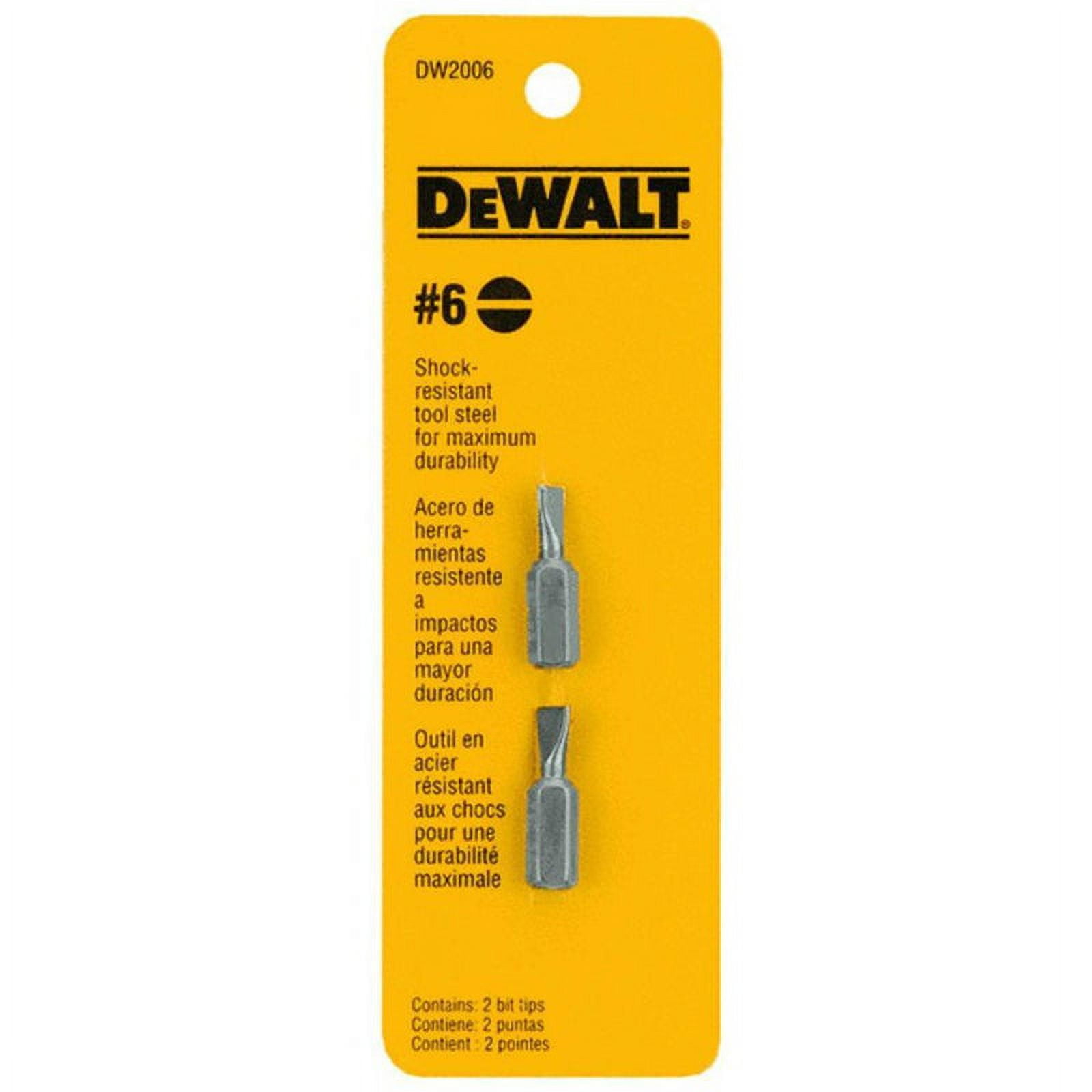 DeWalt DW2006 High Performance Screwdriver Bit Tip, #6 Phillips, 1", 2 ...