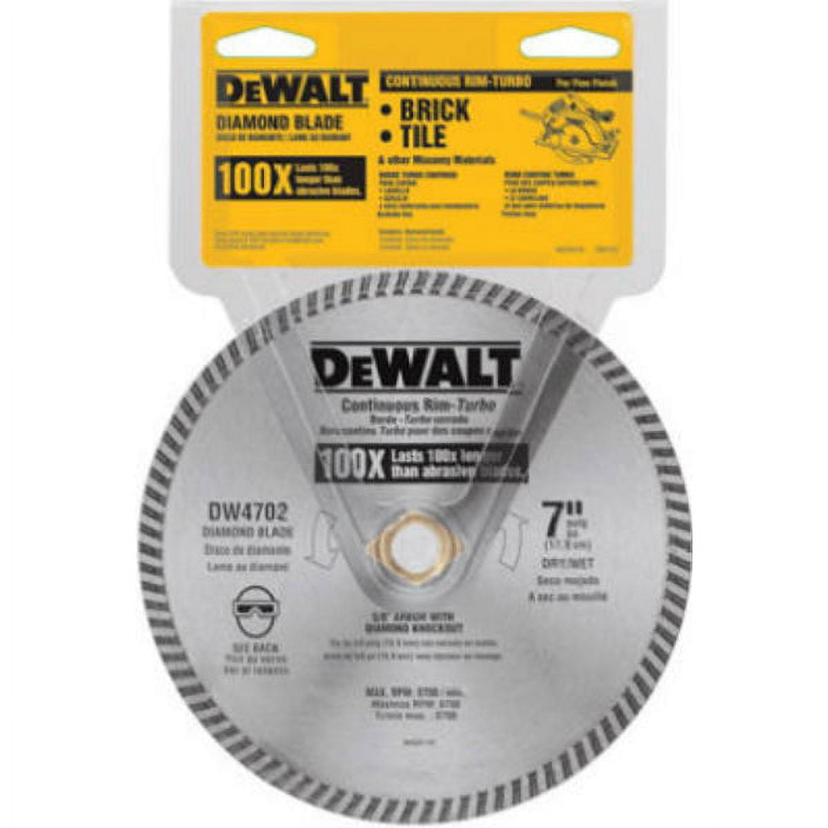 DeWalt DW4702 XP Extended Performance Dry Cut Diamond Wheel, 7", Each ...