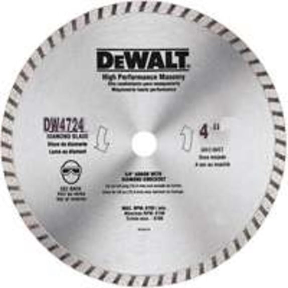 DEWALT Masonry Blade DW4724 - 4 In. Diamond Cutting - 1 Piece - Walmart.com