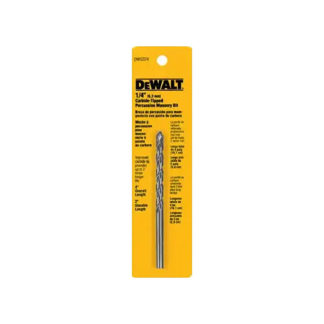 DeWalt DW5224 Carbide Tipped Premium Percussion Masonry Drill Bit, 1/4 ...