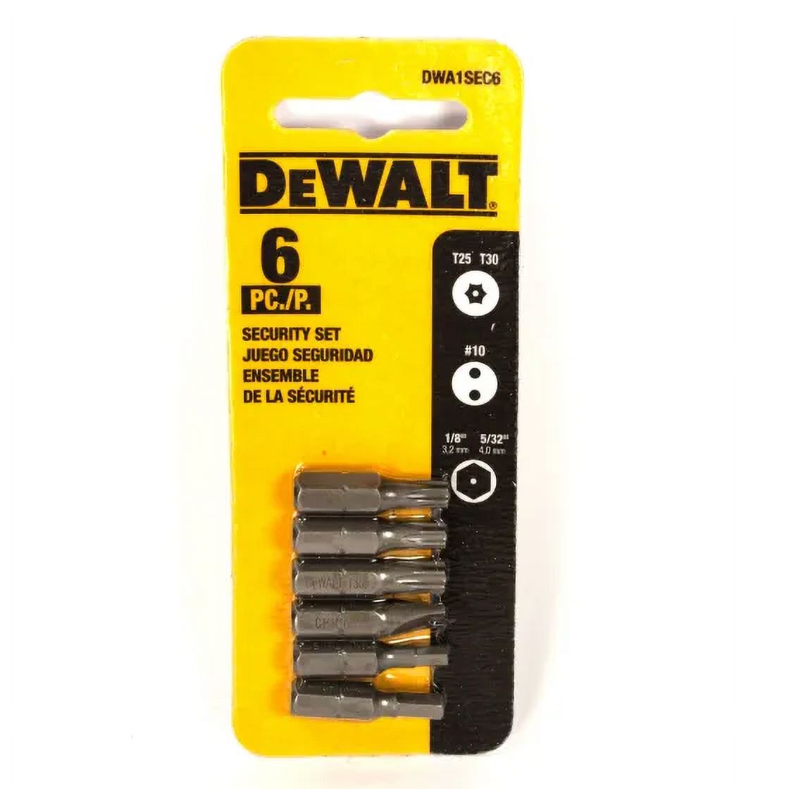 DeWalt DWA1SEC6 6 Piece Security Bit Set, Each - Walmart.com
