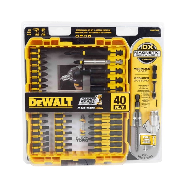 DeWalt DWA2T40IR Impact Ready Screwdriver Bit Set (40 Piece) - Walmart.com