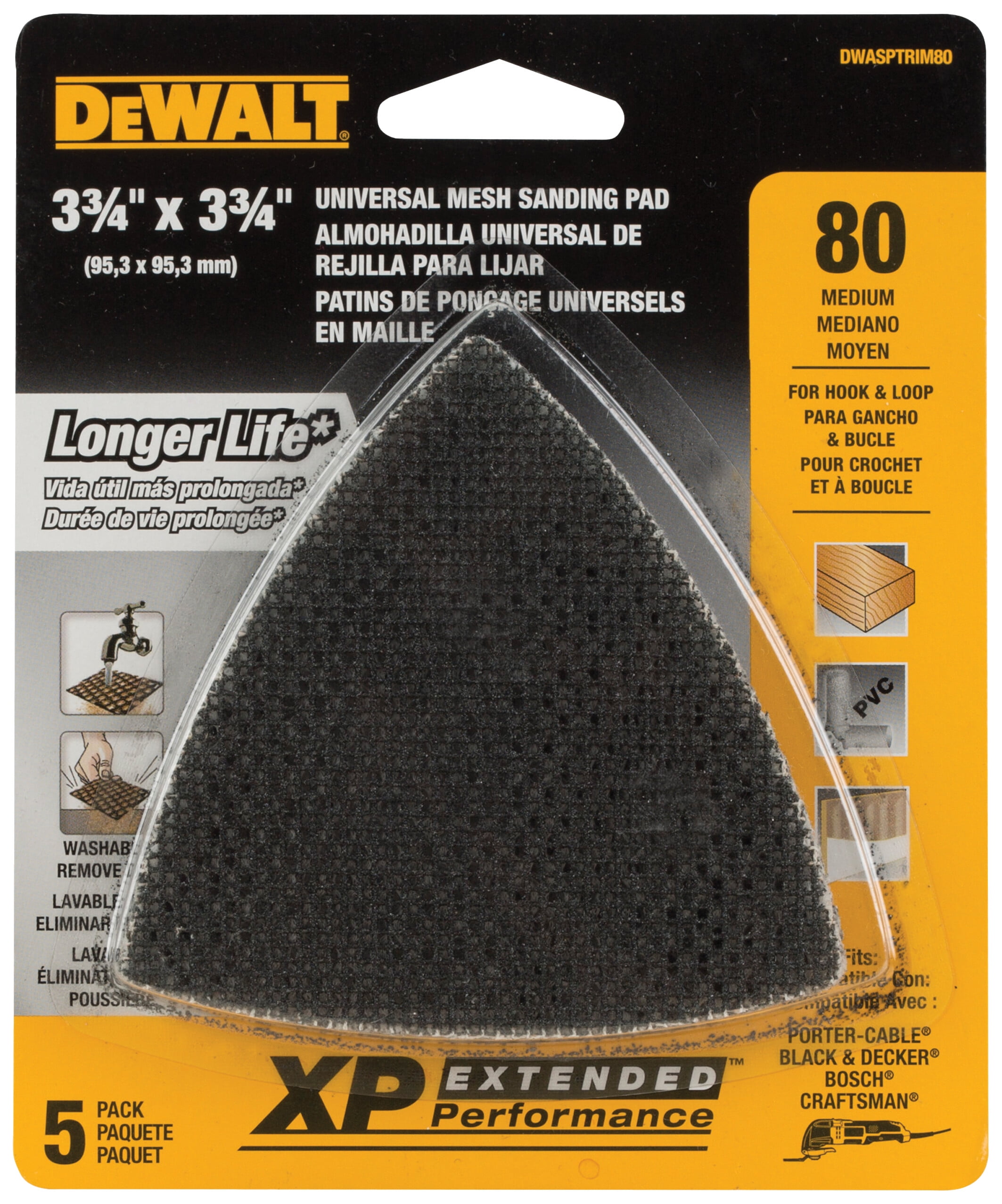 DeWalt DWASPTRIM80 Mesh Sandpaper, 80 Grit, Medium, Silicone Carbide ...
