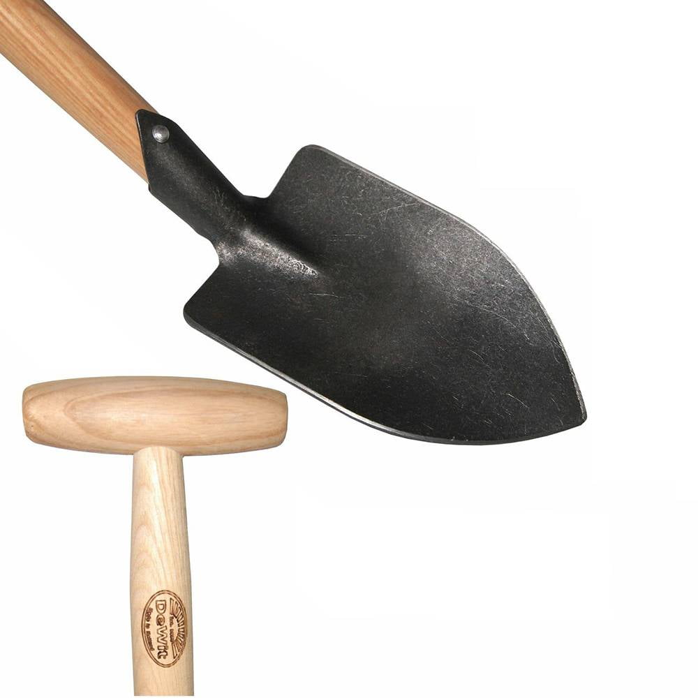 DeWit Junior Long T-Handle Shovel, Boron Steel and 39 Inch Ash Wood ...