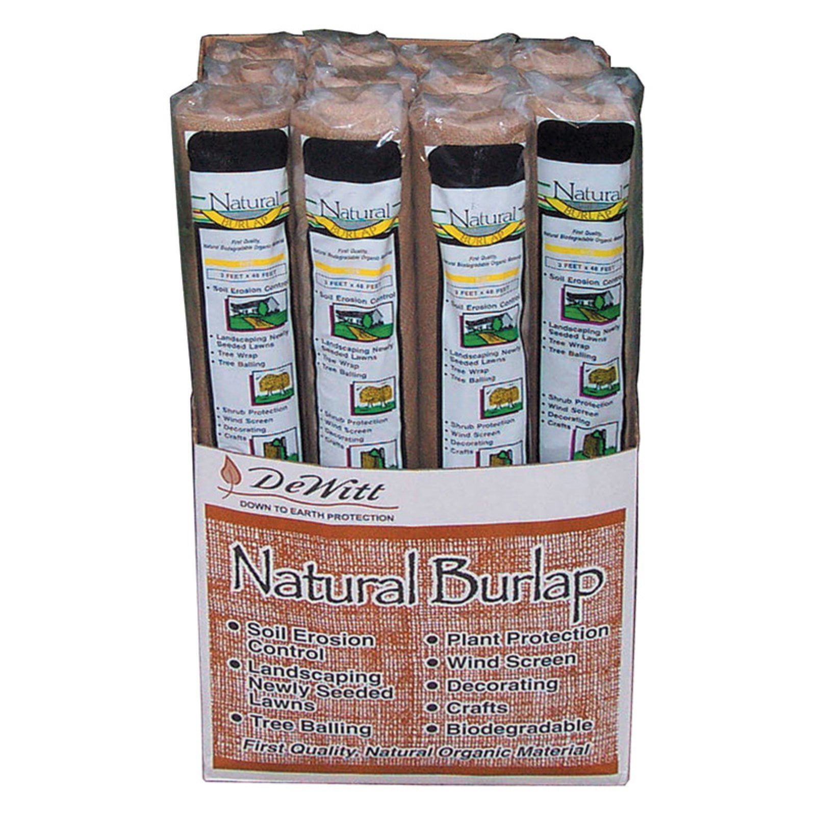 DeWitt Natural Burlap Landscape Fabric, 3 ft. W X 48 ft. L Roll for ...