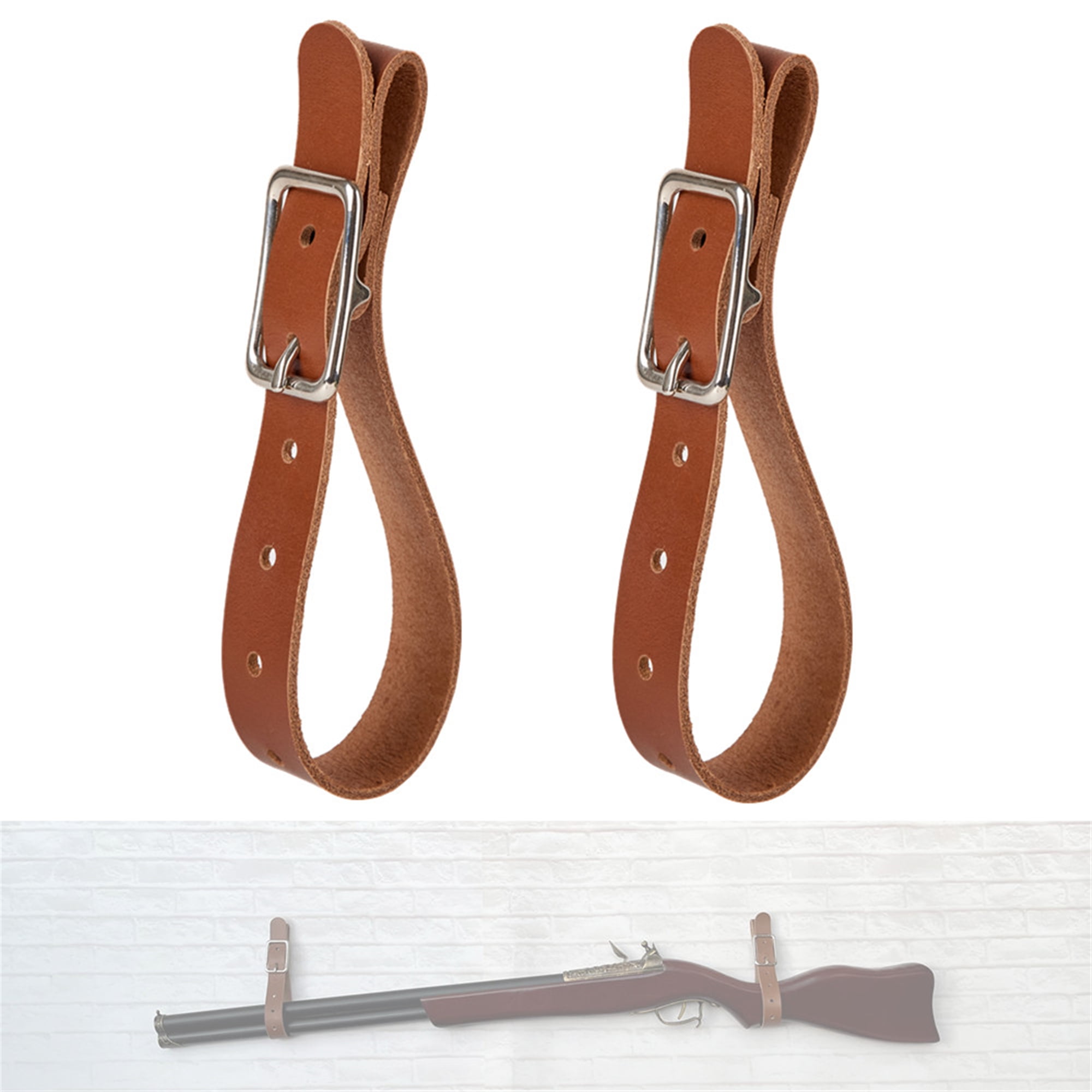 DeYoungArbeit Gun Rack Leather Straps Display for Rifle Shotgun Axe ...