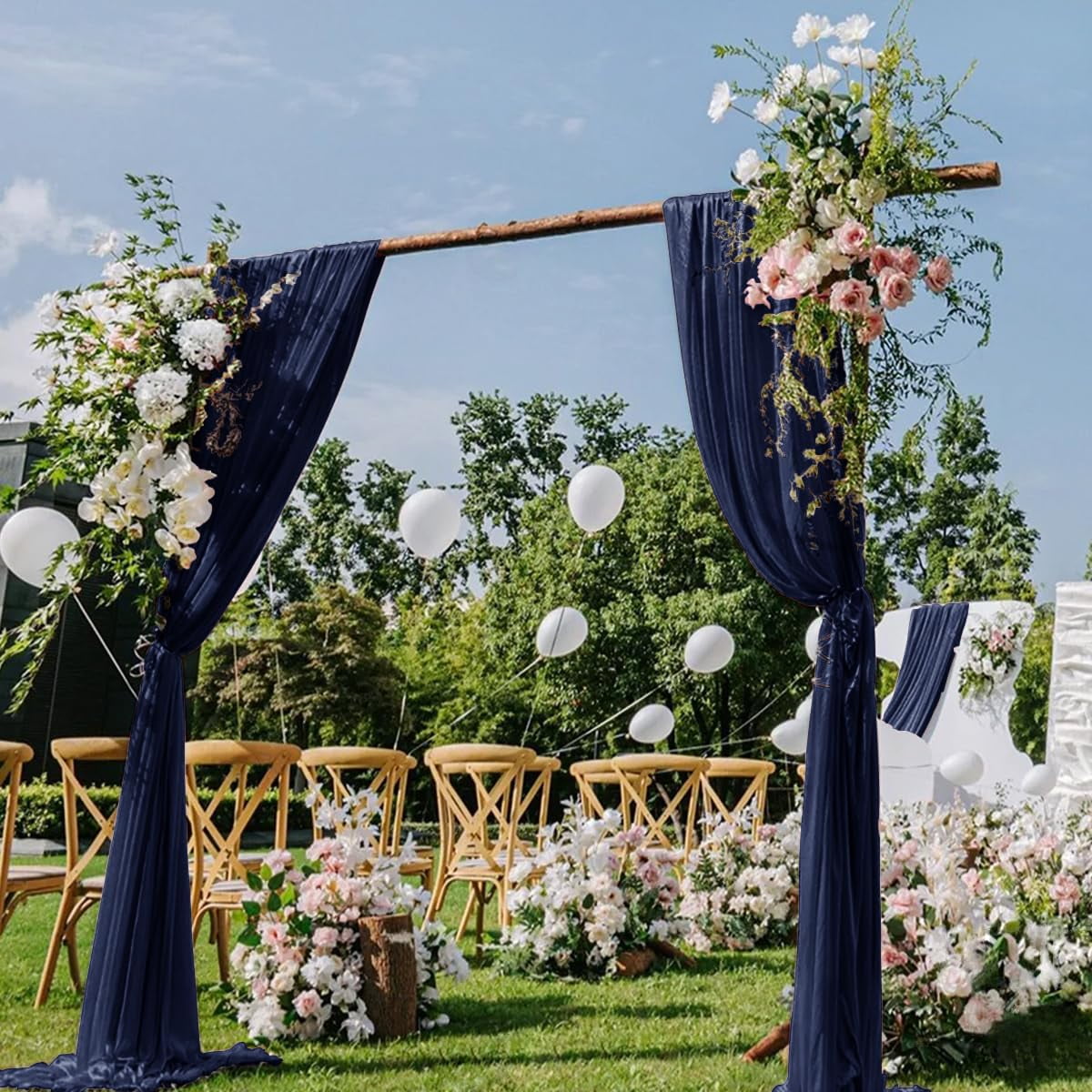 DeZerlor Navy Blue Wedding Arch Draping Fabric 4 29" x 20 FT Navy ...
