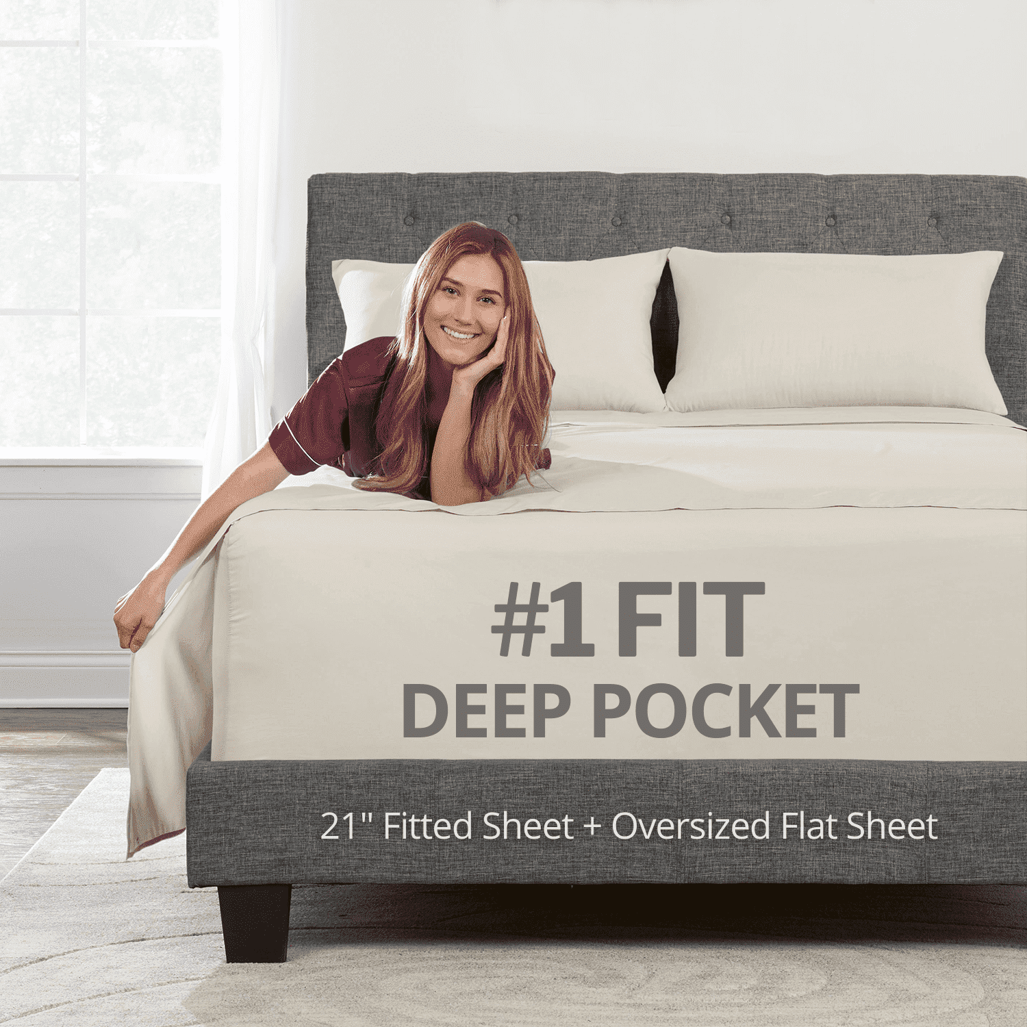 DeaLuxe Bedding California King 21” Extra Deep Pocket Sheets- Easily ...