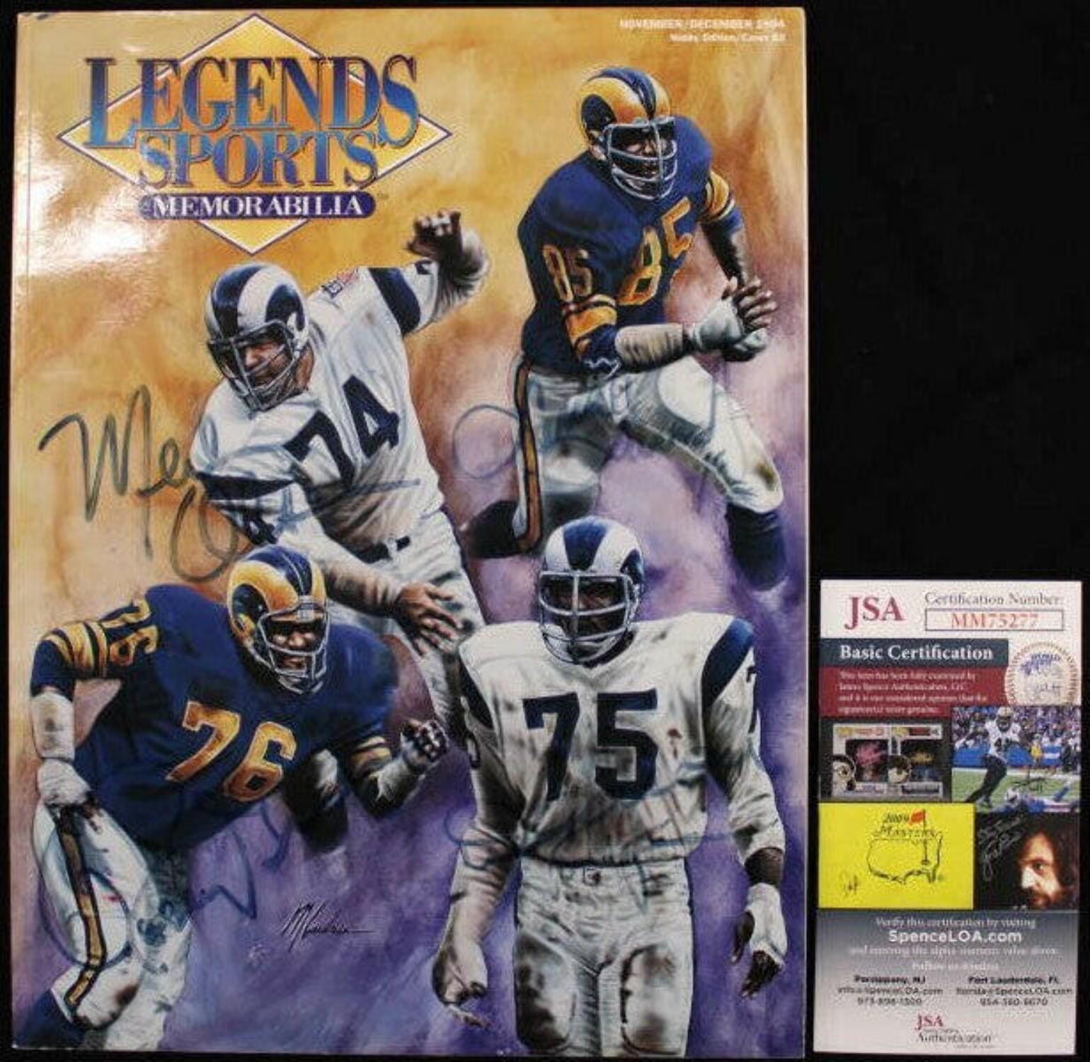 Deacon Jones Merlin Olsen Lamar Lundy Rosey Grier autographed Rams ...