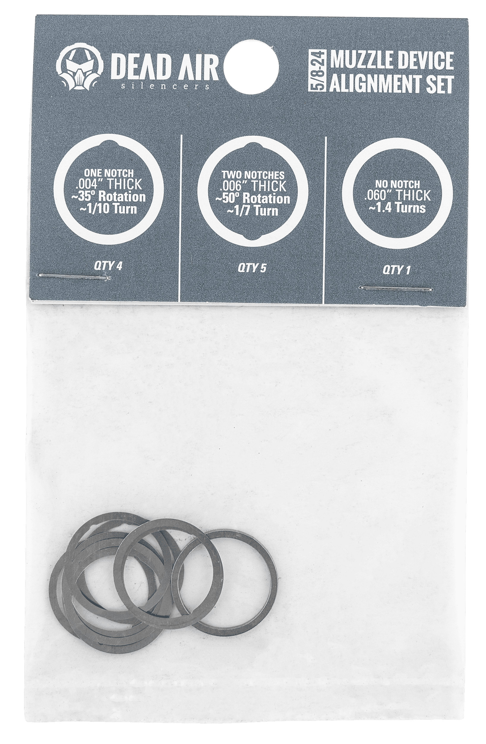 Dead Air Shim Kit, Deadair Da002 5/8-24 Shim Kit - Walmart.com