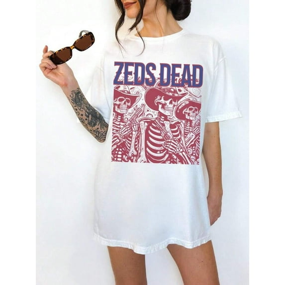 Dead Cowboy Skeleton Graphic Tee EDM Merch Comfy Rave Outfit Music ...