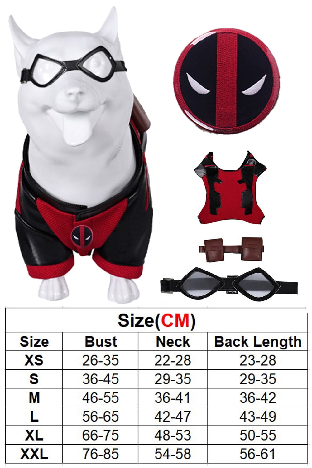 Dead Dogpool Costume Cosplay Wade Pet Puppy Clothes Small Medium Dog ...
