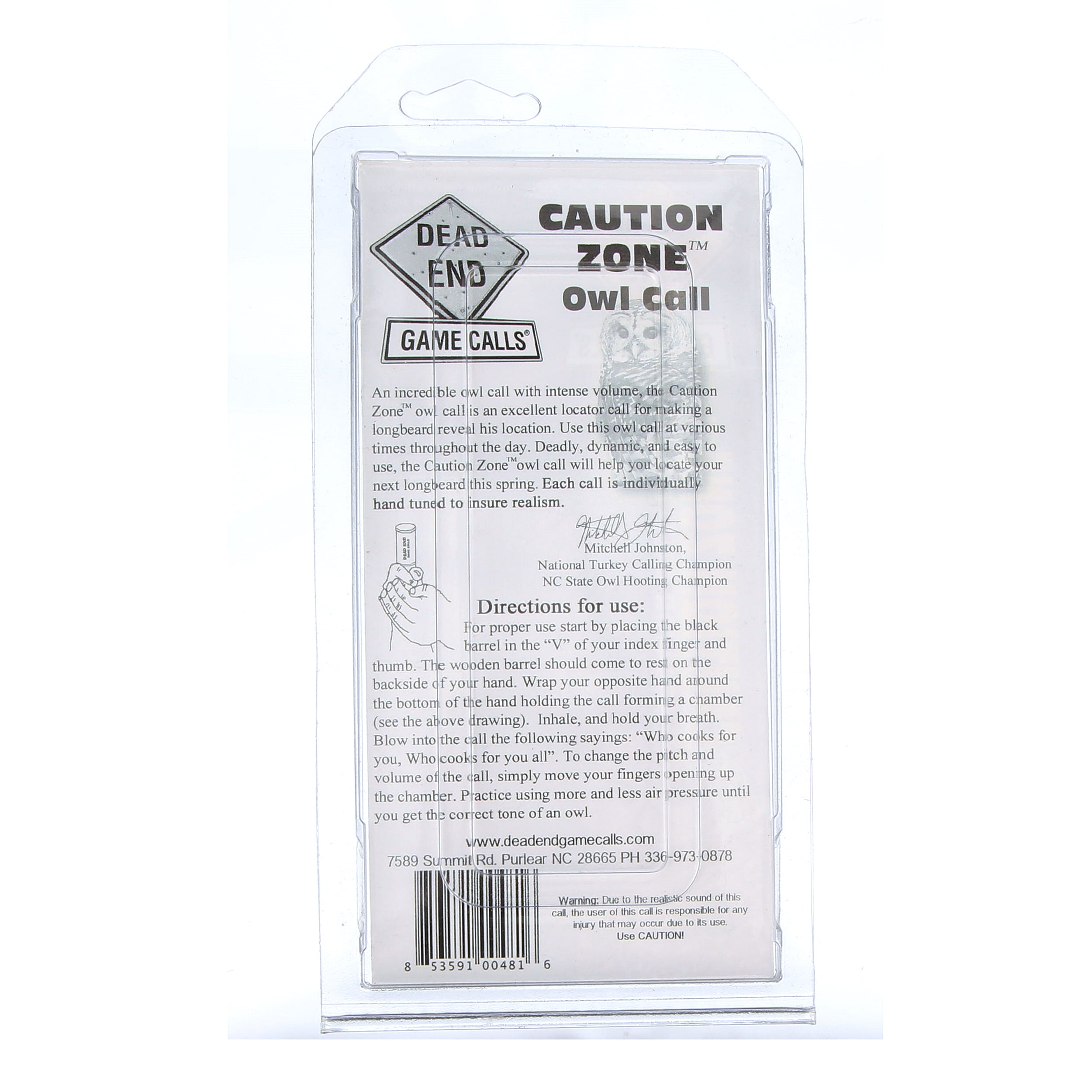 Dead End Game Calls Caution Zone Owl Call - Walmart.com