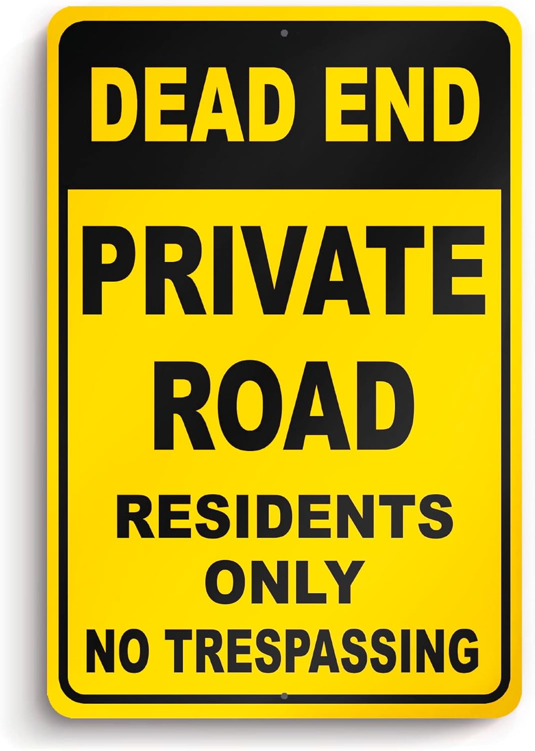 Dead End Private Road Sign - 8 x 12 Private Driveway Sign - Residents ...