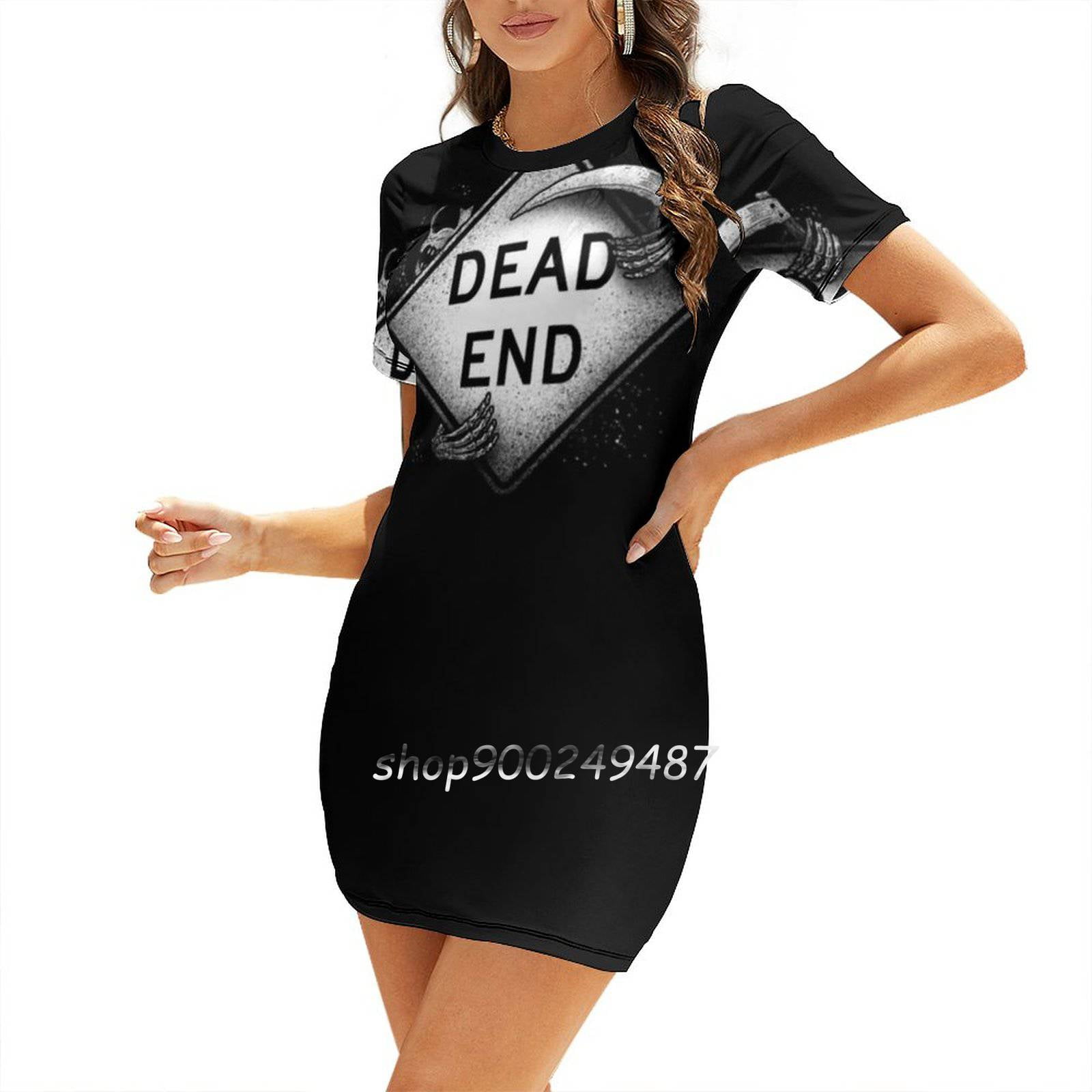 Dead End Sweetheart Knot Flared Dress Fashion Design Large Size Loose ...