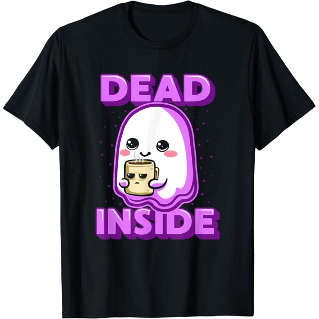 Dead Inside Coffee Spirit Halloween Pastel Goth Cutecore Emo T-Shirt ...