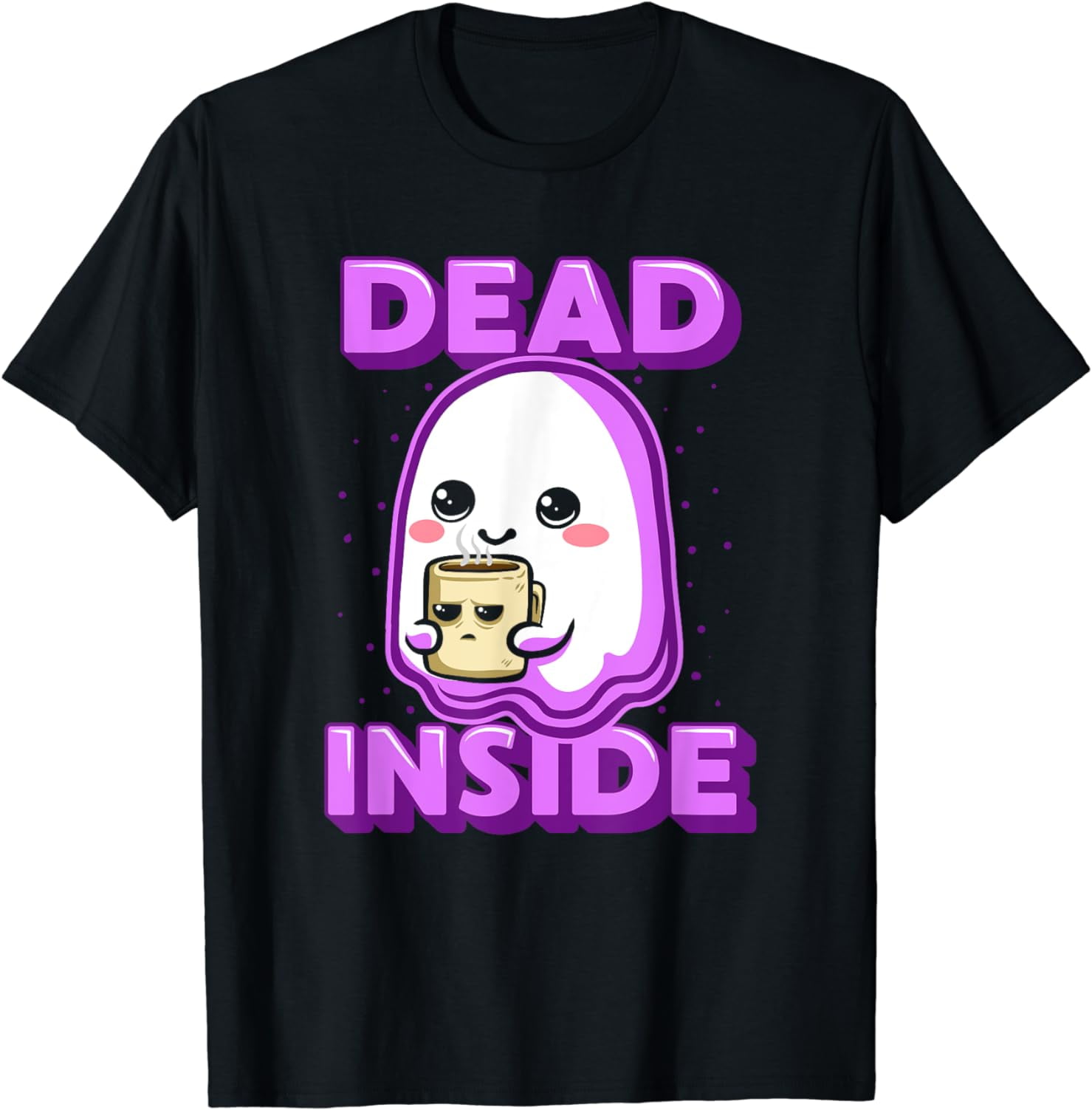 Dead Inside Coffee Spirit Halloween Pastel Goth Cutecore Emo T-Shirt ...