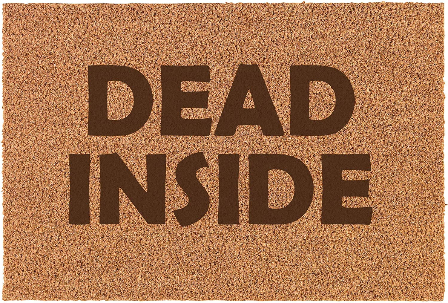 Dead Inside Funny Zombies Doormat Brown Natural Coir Rectangular Front ...