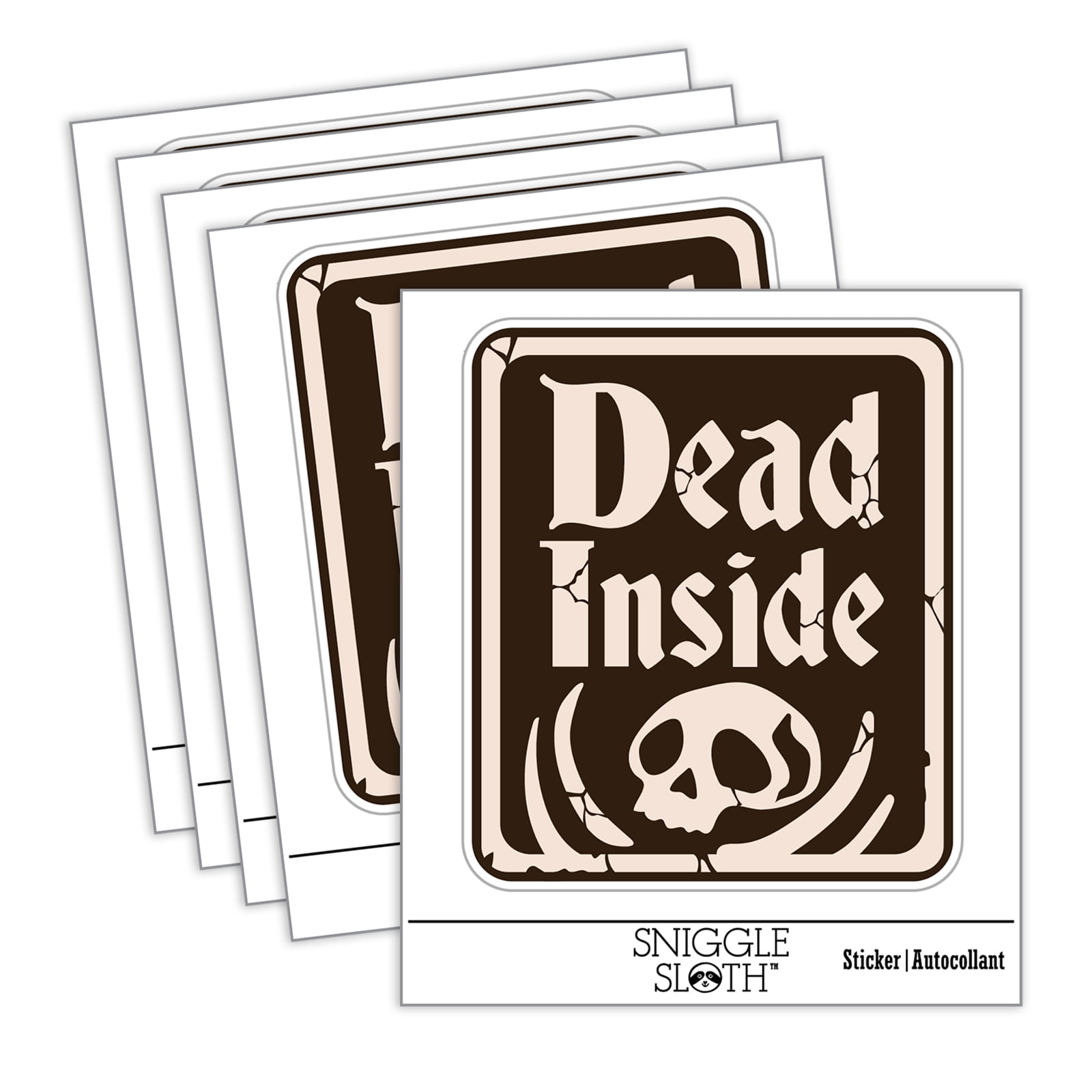 Dead Inside Goth Skeleton Macabre Car Window Bumper Water Bottle Phone ...