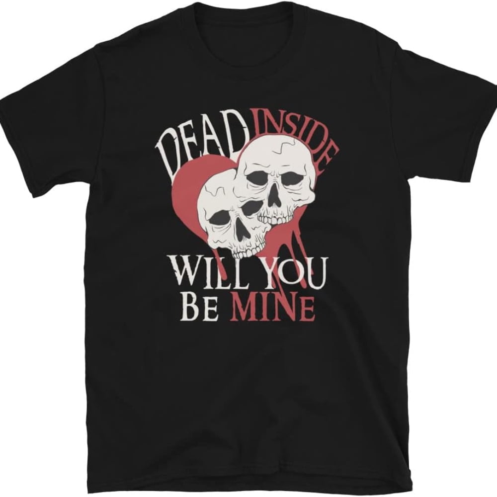 Dead Inside Goth Valentines Day Skeleton Gothic Love T-Shirt美国本地烫画 ...