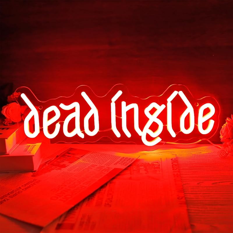 Dead Inside Neon Sign, Halloween Dimmable LED Gothic Horror Neon Signs ...