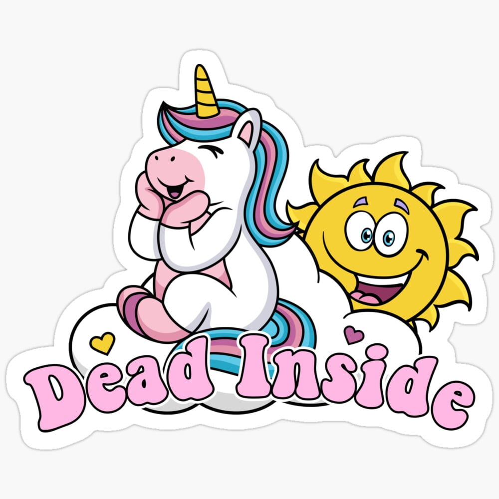 Dead Inside Sticker Phone Decal Water Bottle Stickers Car Decals ...