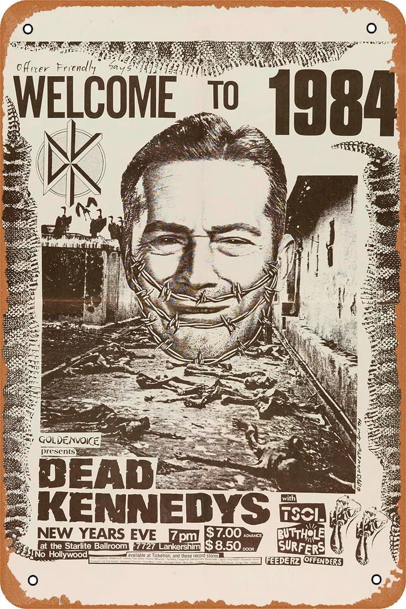 Dead Kennedys Officer Friendly Says Welcome to 1984 Concert Poster Tin ...