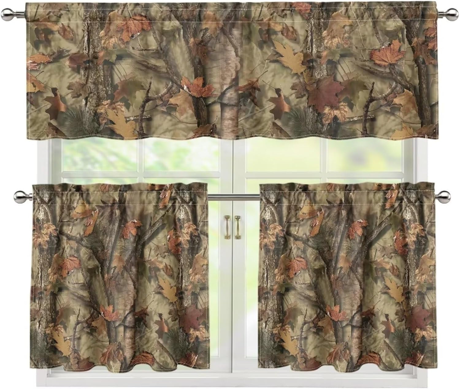 Dead Leaves Curtains for Living Room 36 Inch Window Curtains Rod Pocket ...