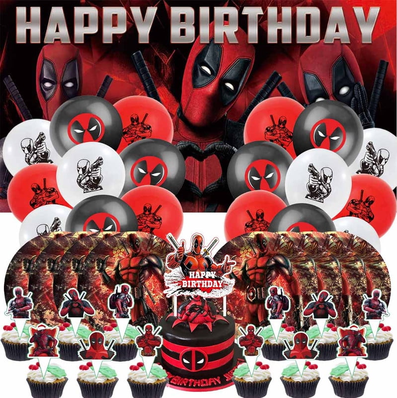 Dead Pool Party Supplies Plates Decorations Birthday Cake Topper Banner ...