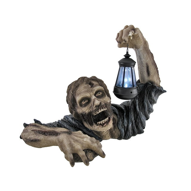 `Dead Rising` Zombie Holding Lantern Solar Powered Garden Light Lamp ...