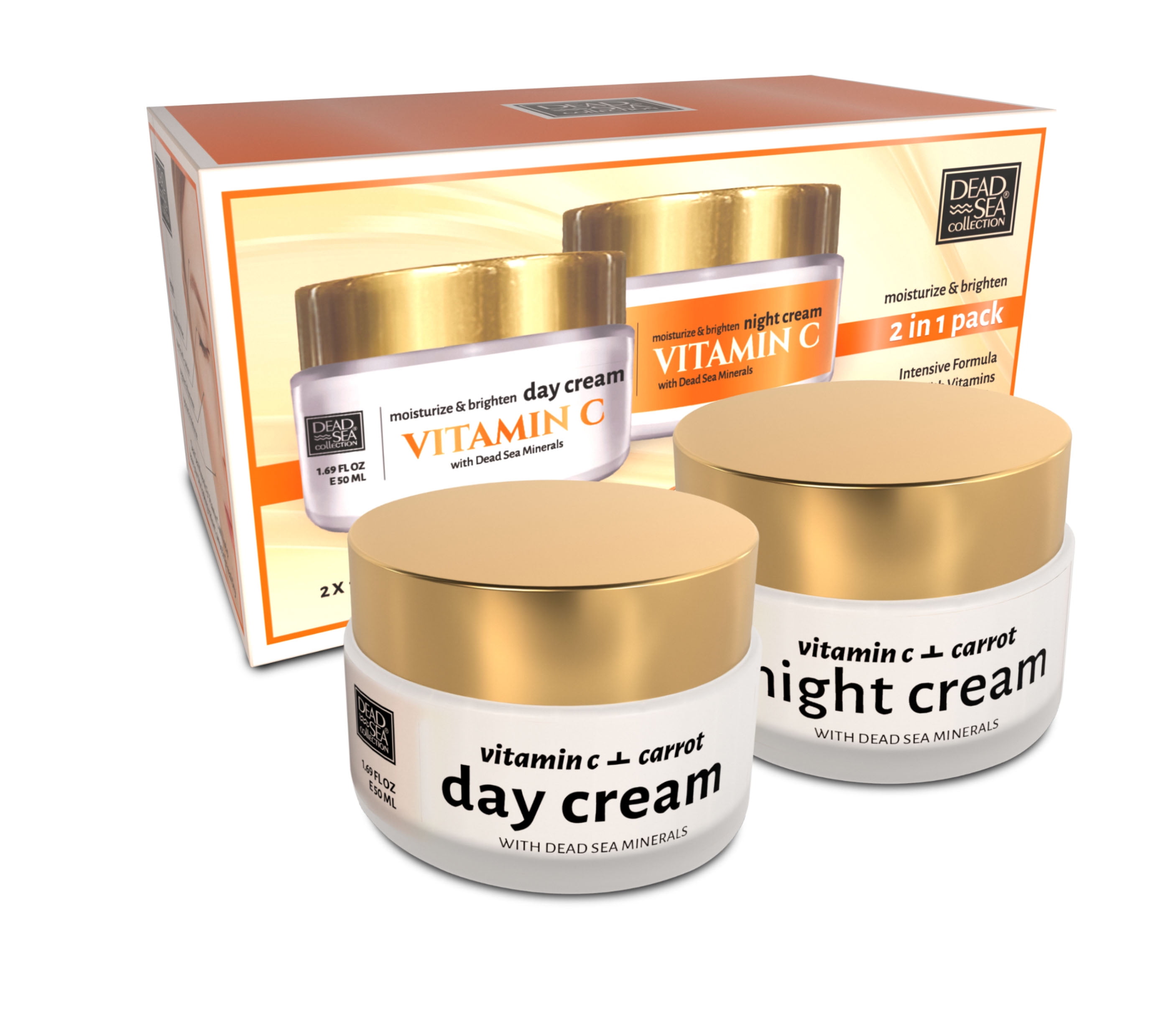 Dead Sea Collection Day And Night Cream Kit With Vitamin C Anti Aging