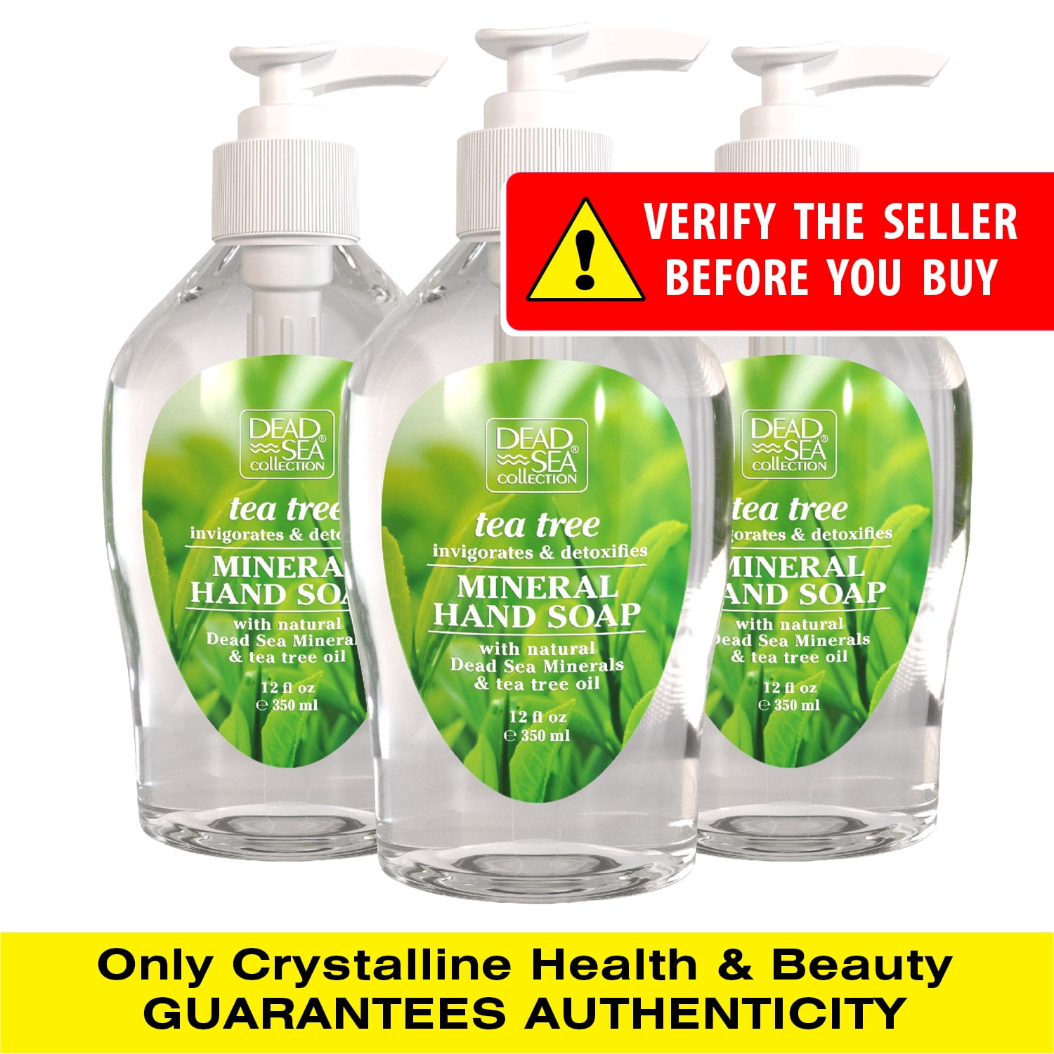 Dead Sea Collection Liquid Hand Soap - Tea Tree Scented, Moisturizing ...