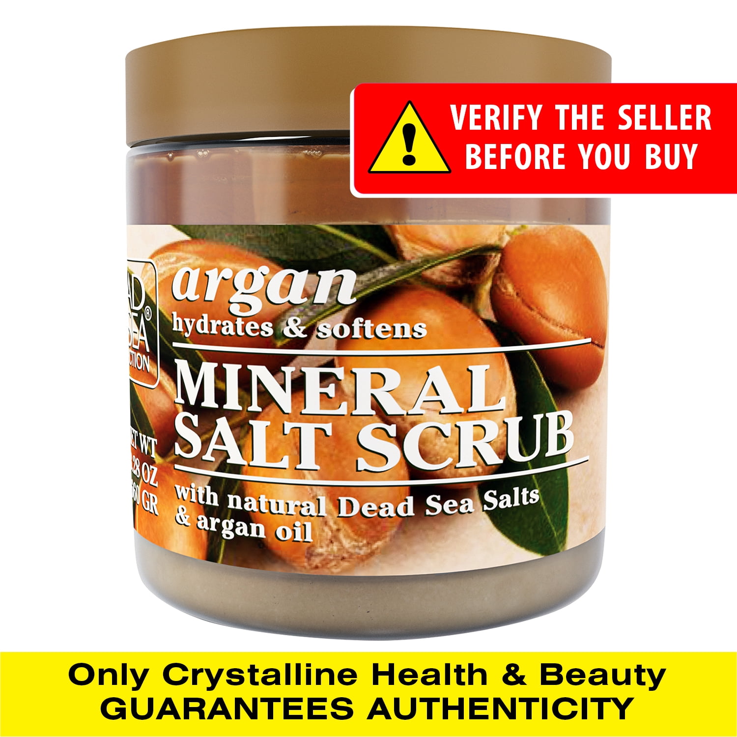 Dead Sea Collection Salt Body Scrub - Large 23.98 OZ - with Argan ...