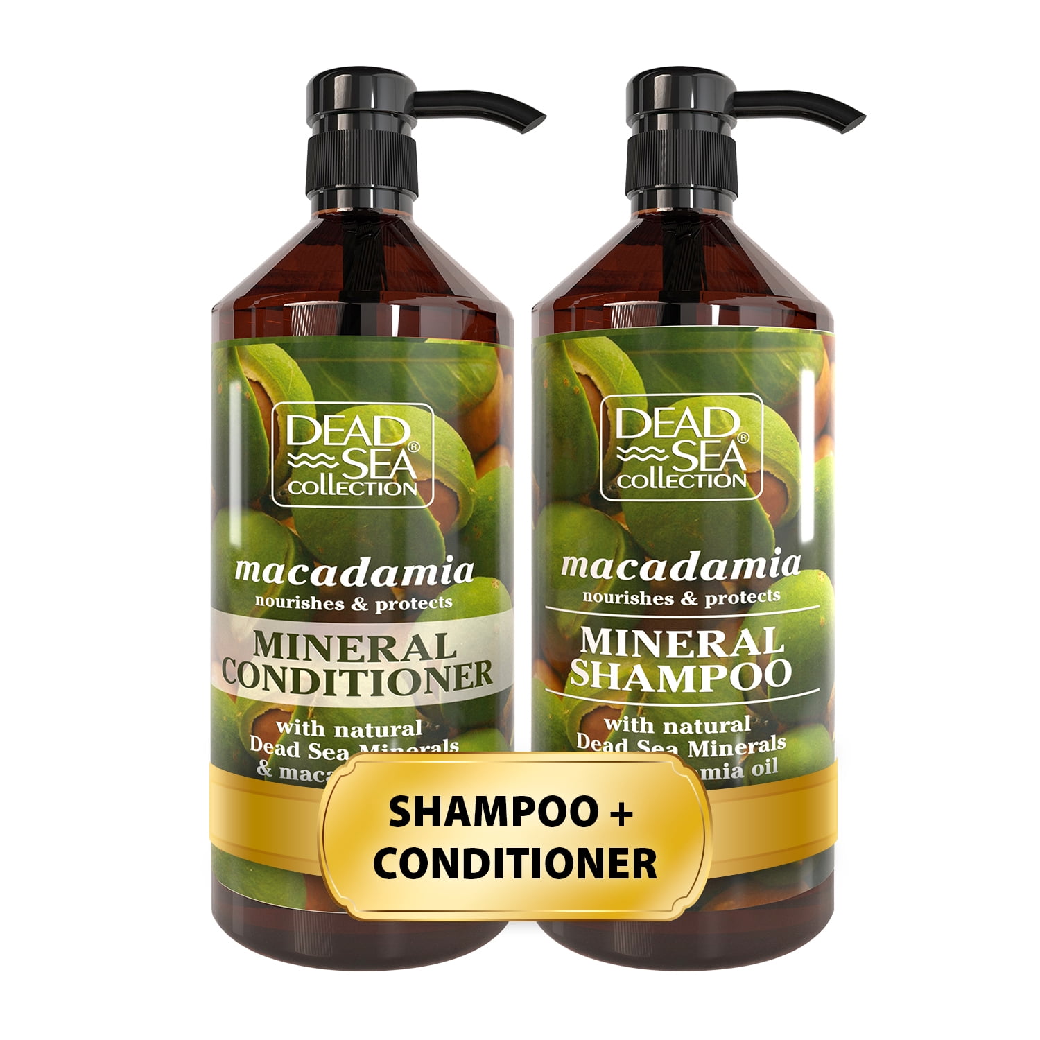 Dead Sea Collection Shampoo & Conditioner Set for Unisex Macadamia Oil ...