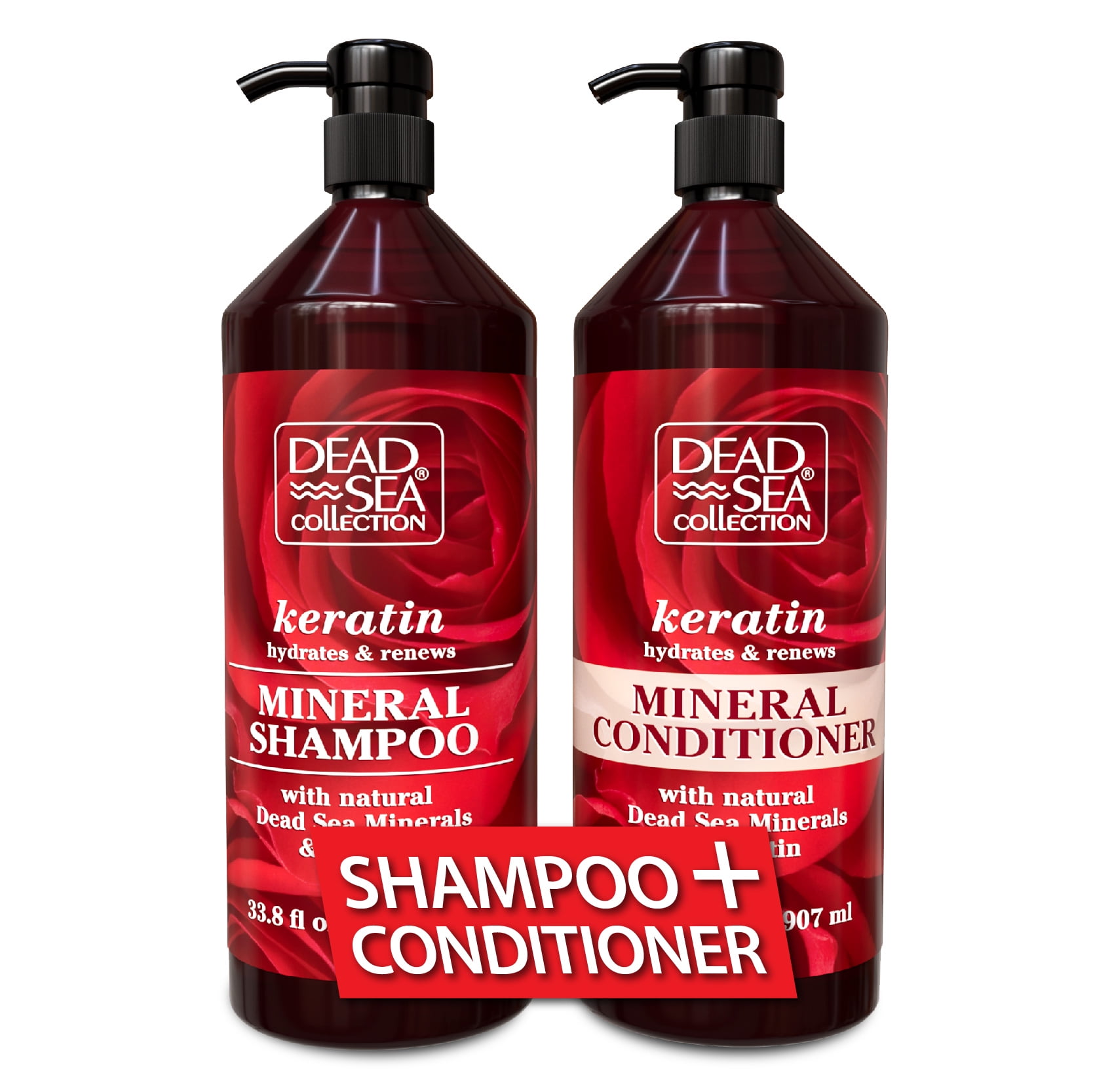 Dead Sea Collection Softening Shampoo and Conditioner Set with Keratin ...